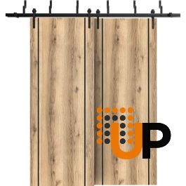 Barn Bypass Doors with 6.6ft Hardware | Planum 0017 Oak and Aluminum ...