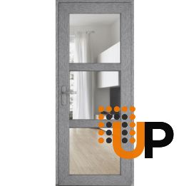 Buy Vinyl PVC Doors in Grey Ash, Right-Hand Swing, Clear Glass - Order ...