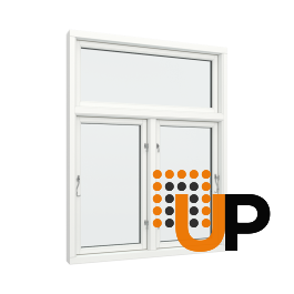 Casement Window Aluminum with Side Hinges, 2 Opening Sections, Fixed ...