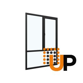 Three-Part Window Aluminum, Size 70 x 87, Upper Section Operable, Black ...