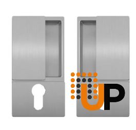 AGB Wave Hidden Handle for Interior Doors for Magnetic Lock, Silver, Entry