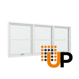 Bay 3 Windows Aluminum with Top Control, Size 114 x 50,Glass Panels 1x2 ...