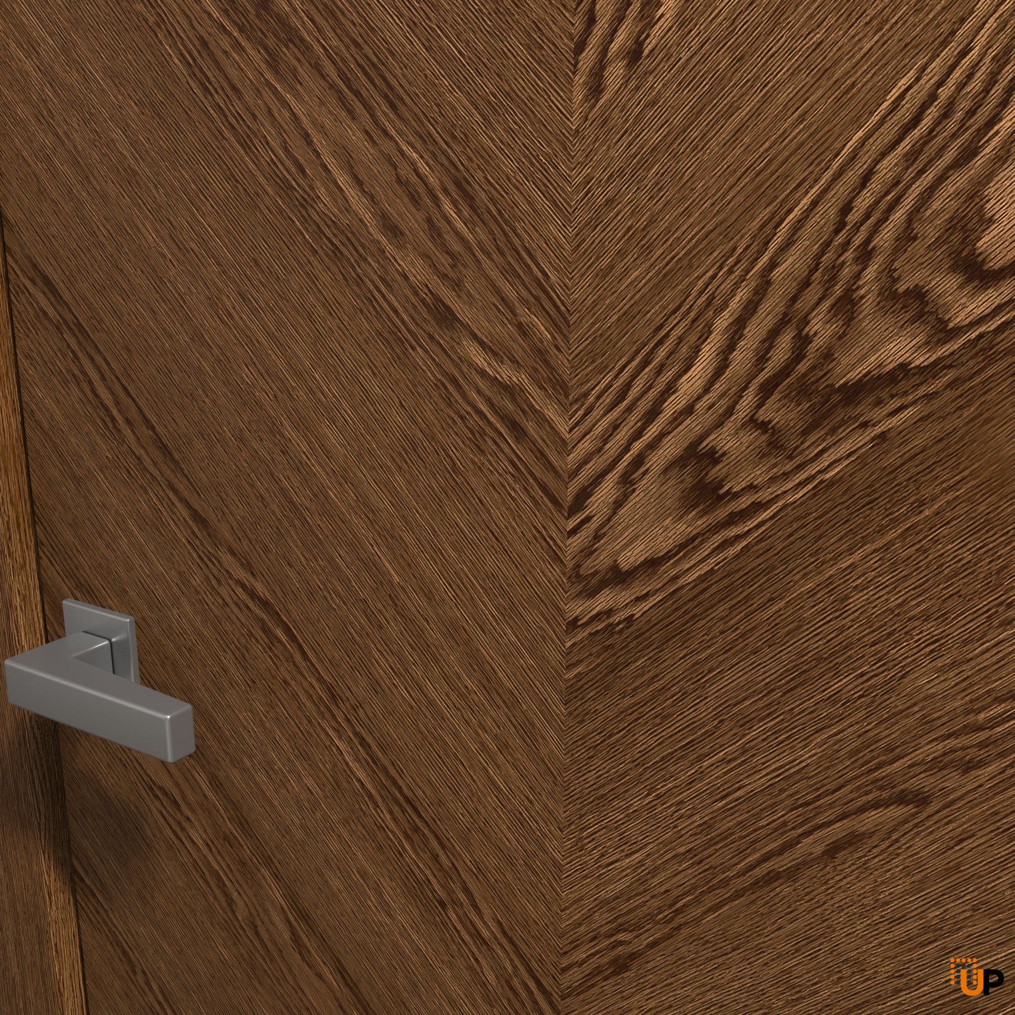 Interior Solid French Door 18 x 80 inches | Ego 5005 Cognac Oak Veneer ...