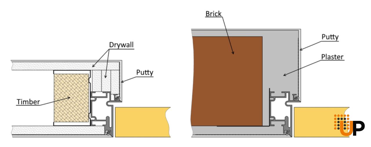Invisible Solid Hidden Door with Handle | Planum 0010 Split Wood with ...