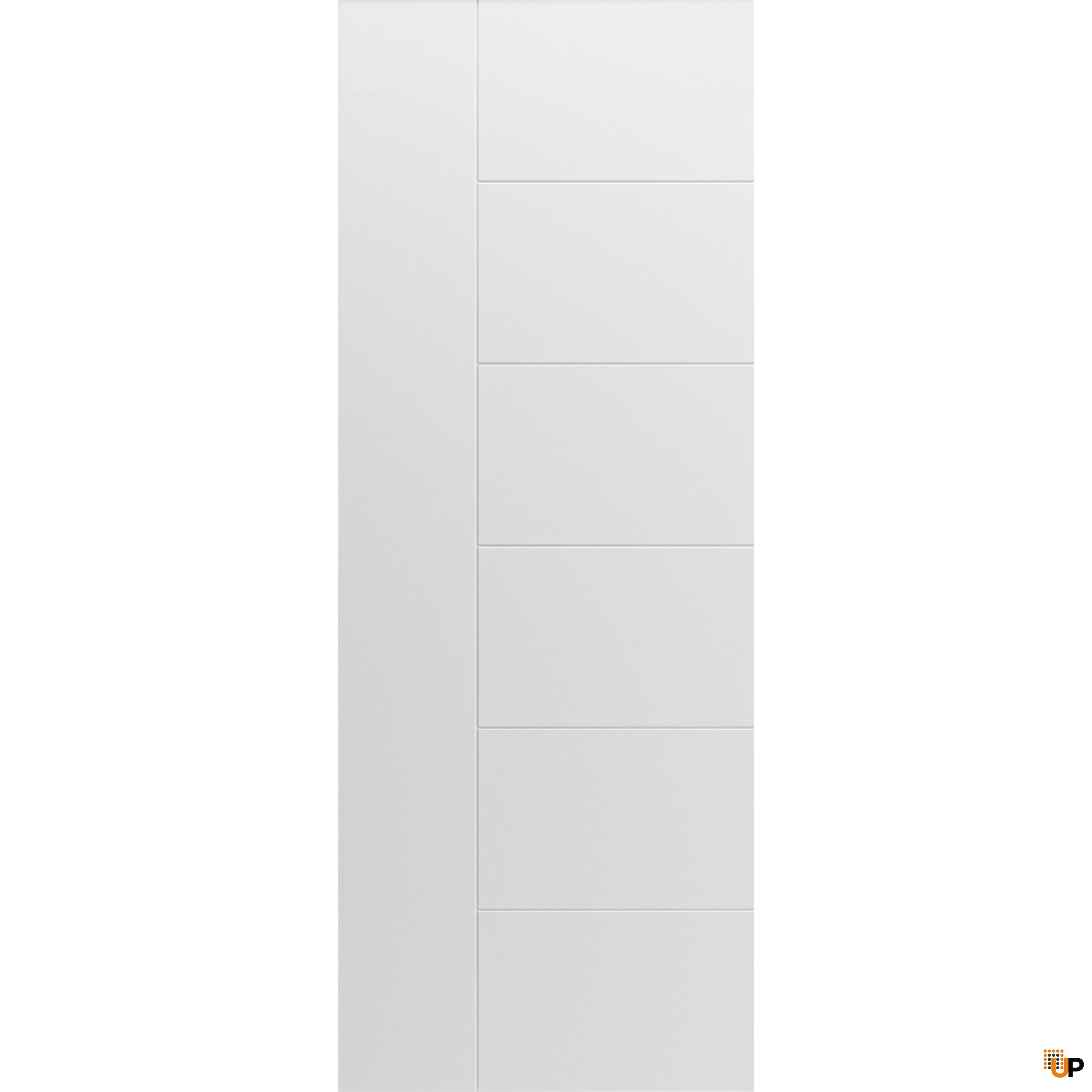 Slab Door Panel 18 x 80 inches / Mela 0716 Painted White / Modern ...