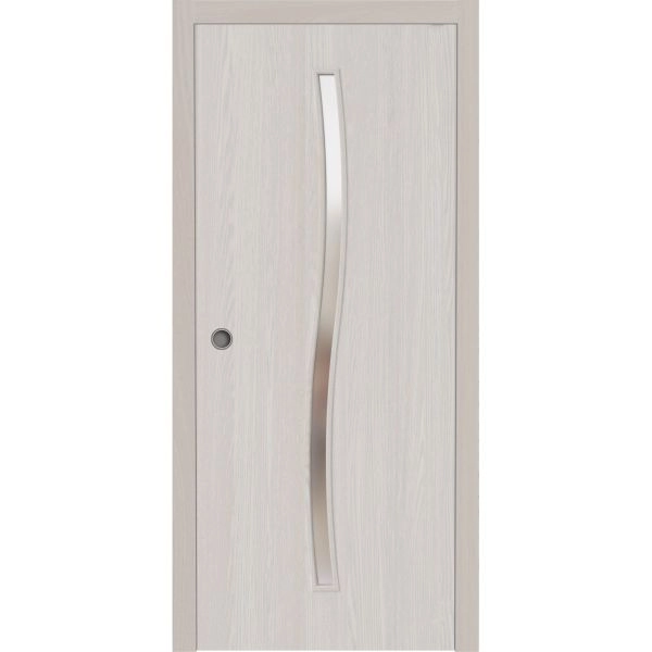 Sliding French Double Pocket Doors 84 x 80 inches | BASIC 3002 Ash ...